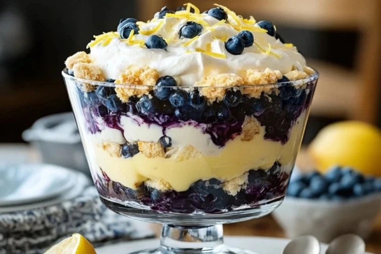 Easy Lemon Blueberry Cheesecake Trifle