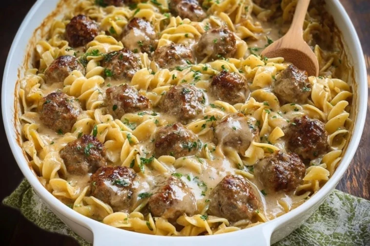Swedish Meatball Pasta Bake