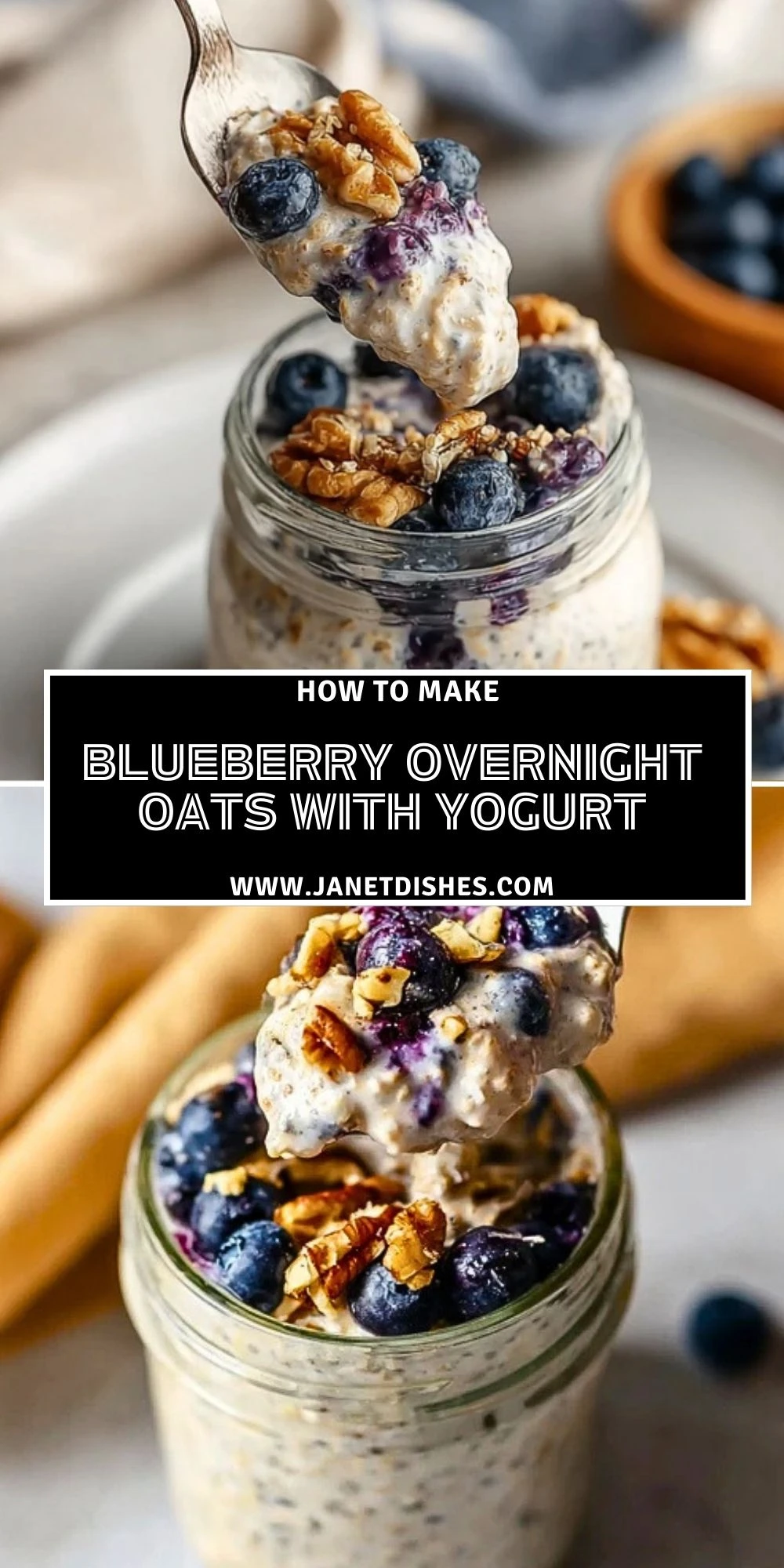 Blueberry Overnight Oats With Yogurt