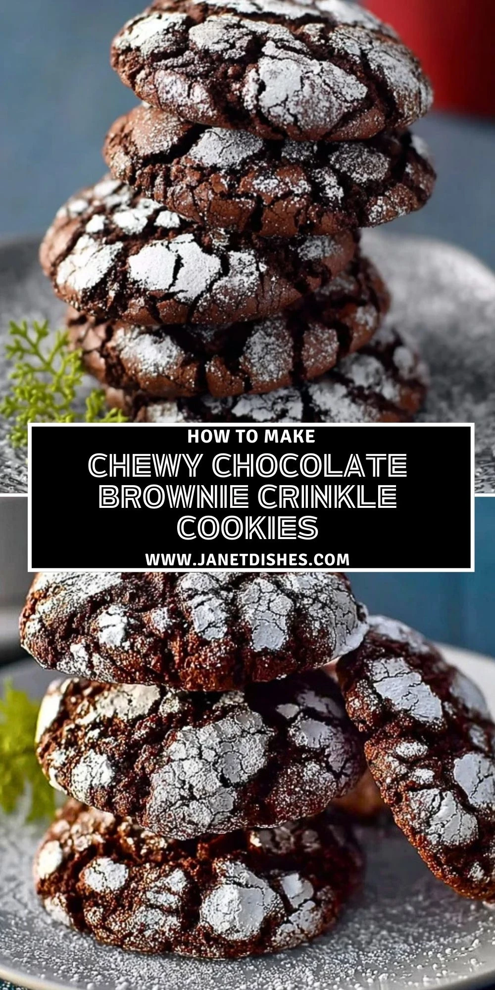 Chewy Chocolate Brownie Crinkle Cookies