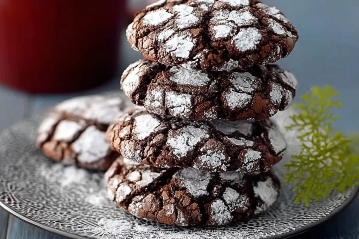 Chewy Chocolate Brownie Crinkle Cookies