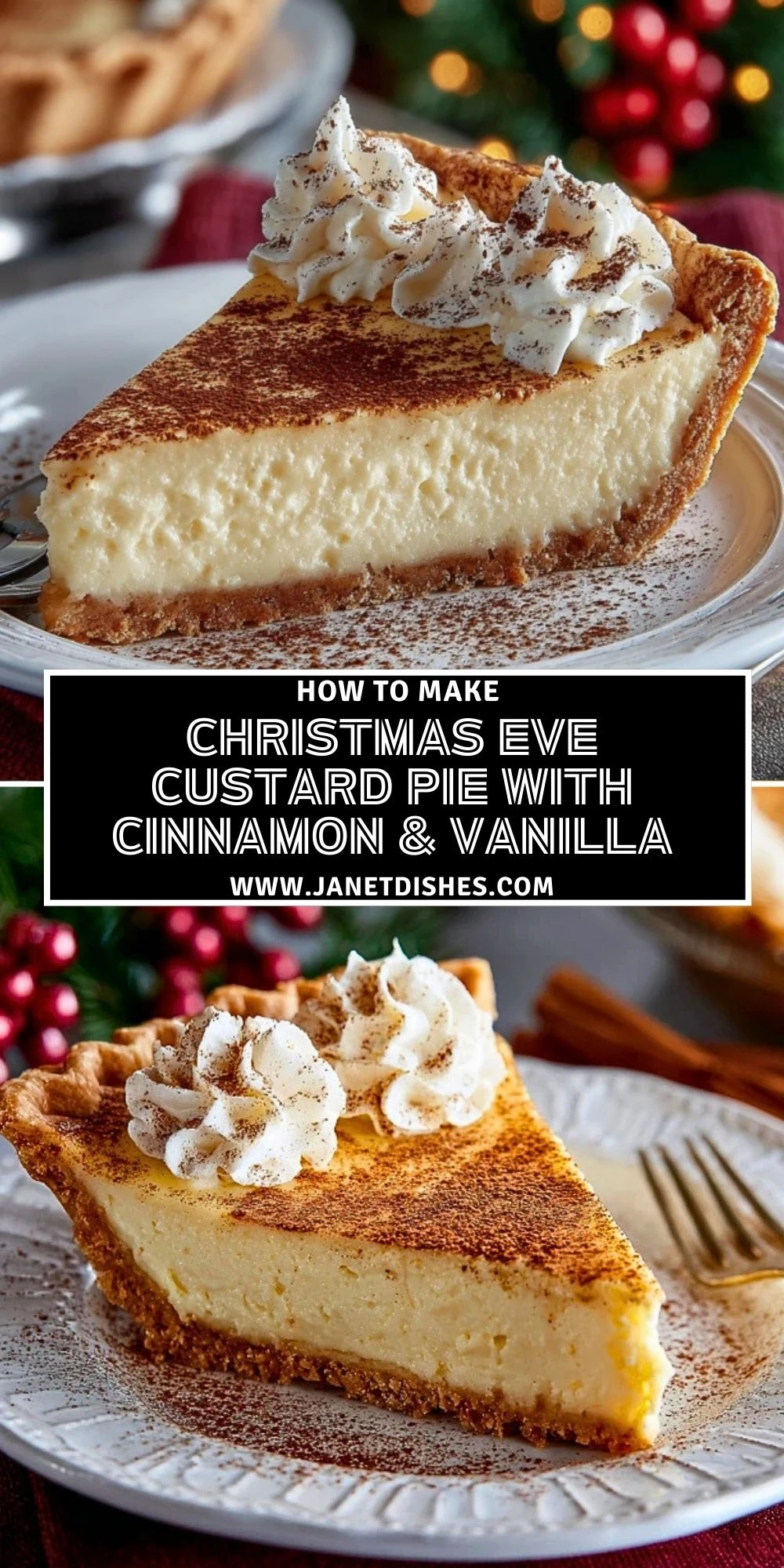 Christmas Eve Custard Pie with Cinnamon & Vanilla