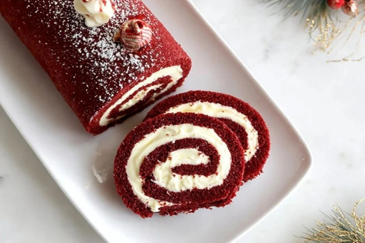 Christmas Red Velvet Cake Roll