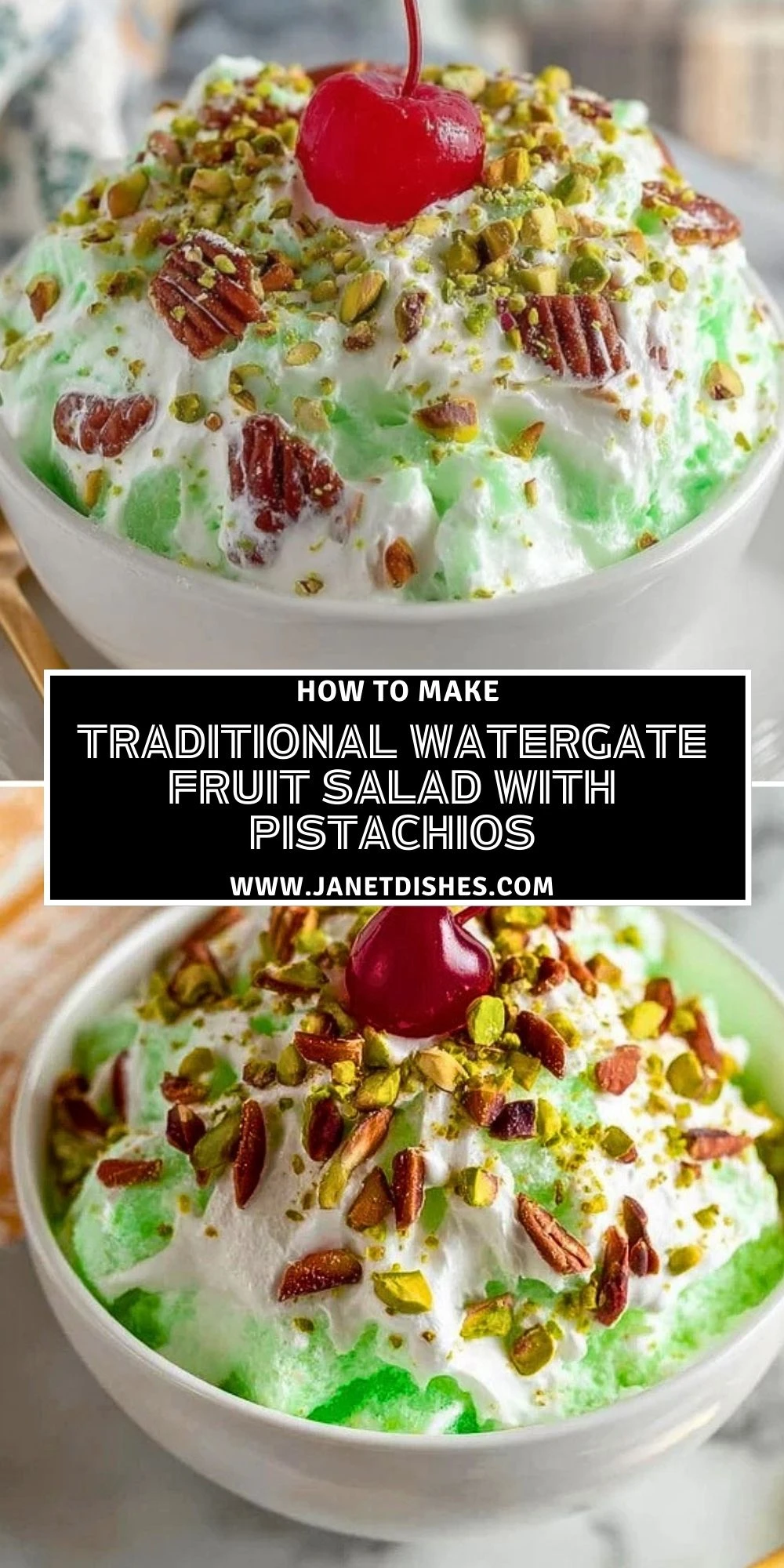 Traditional Watergate Fruit Salad with Pistachios